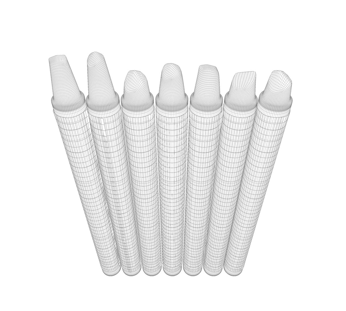 3D Wax Crayons Model - TurboSquid 2143615