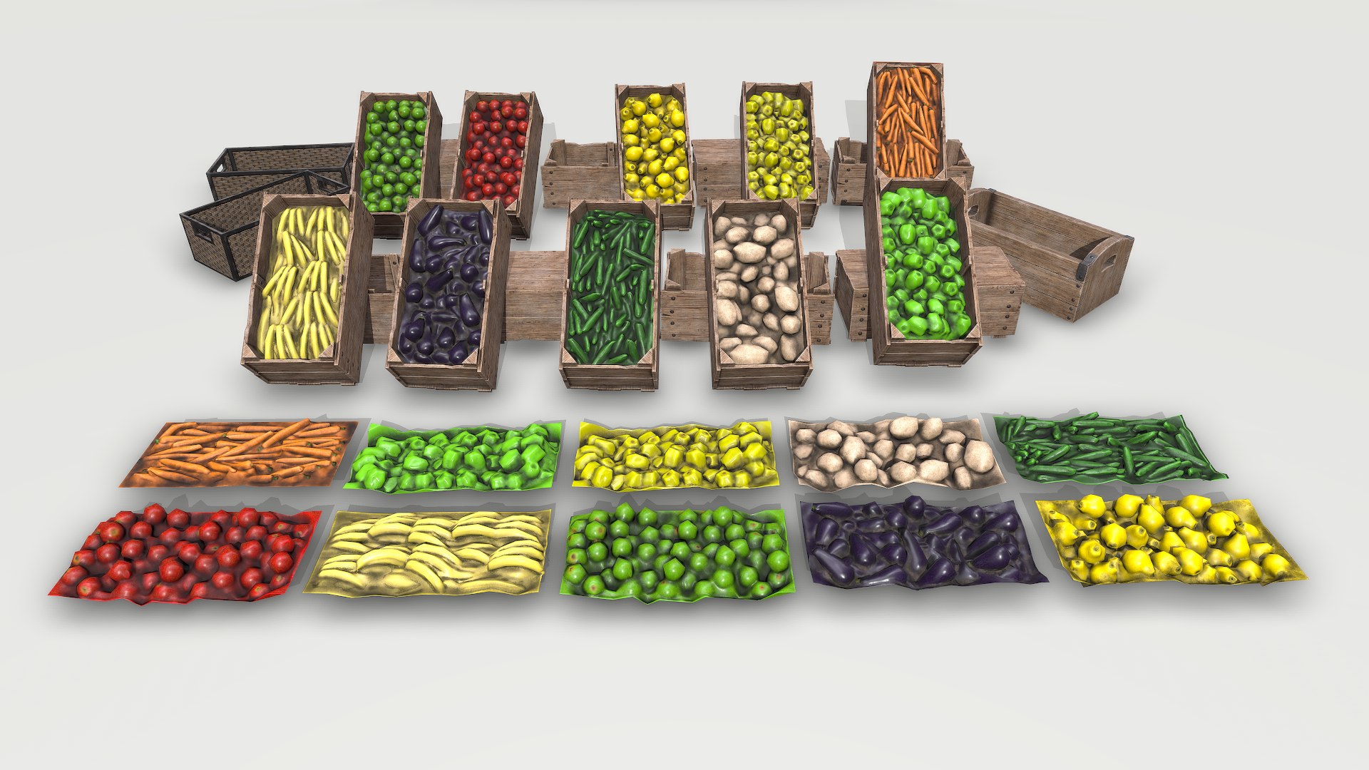 3D Low Poly Game Ready Fruits And Vegetables - TurboSquid 1993145