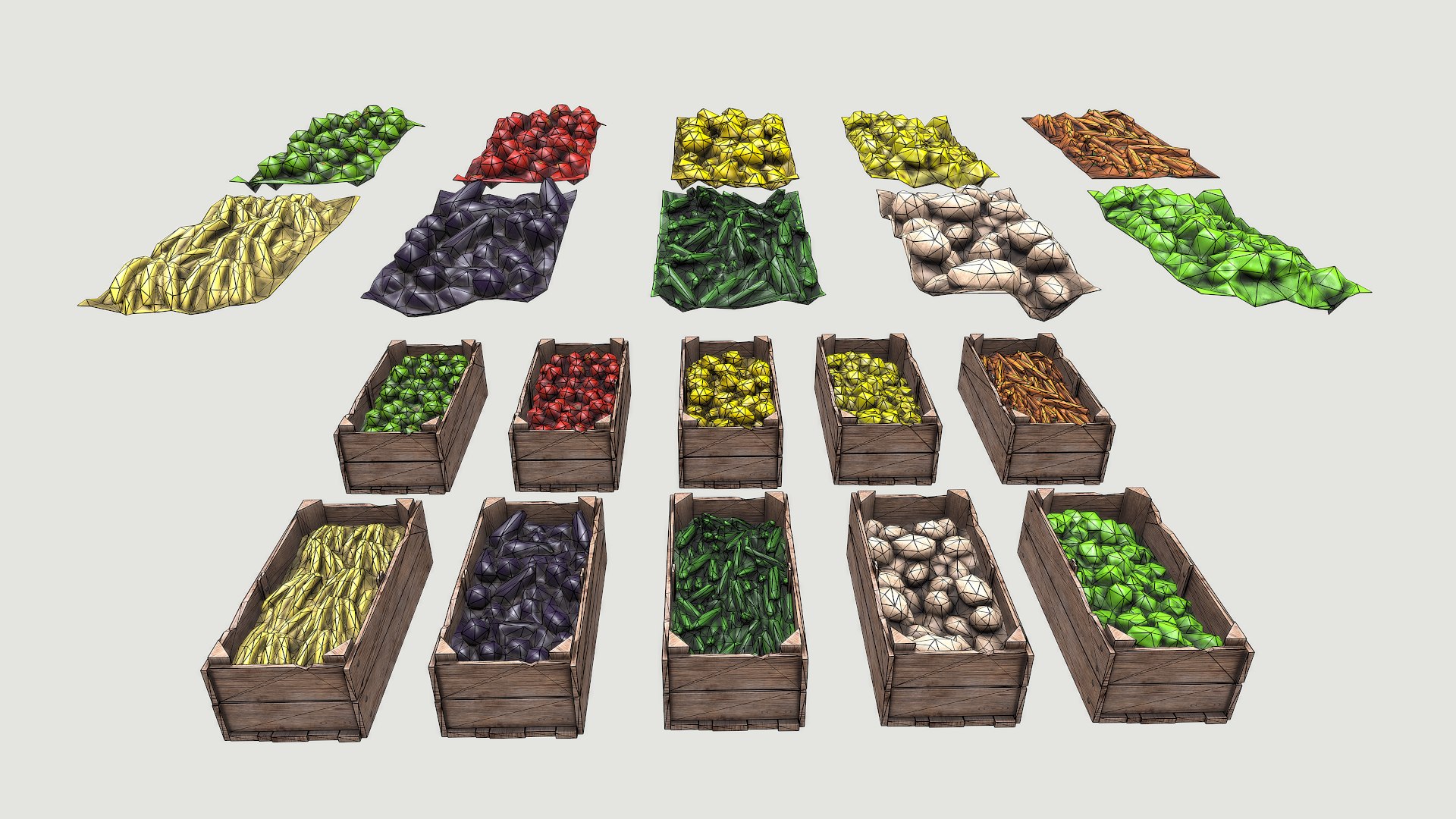 3D Low Poly Game Ready Fruits And Vegetables - TurboSquid 1993145