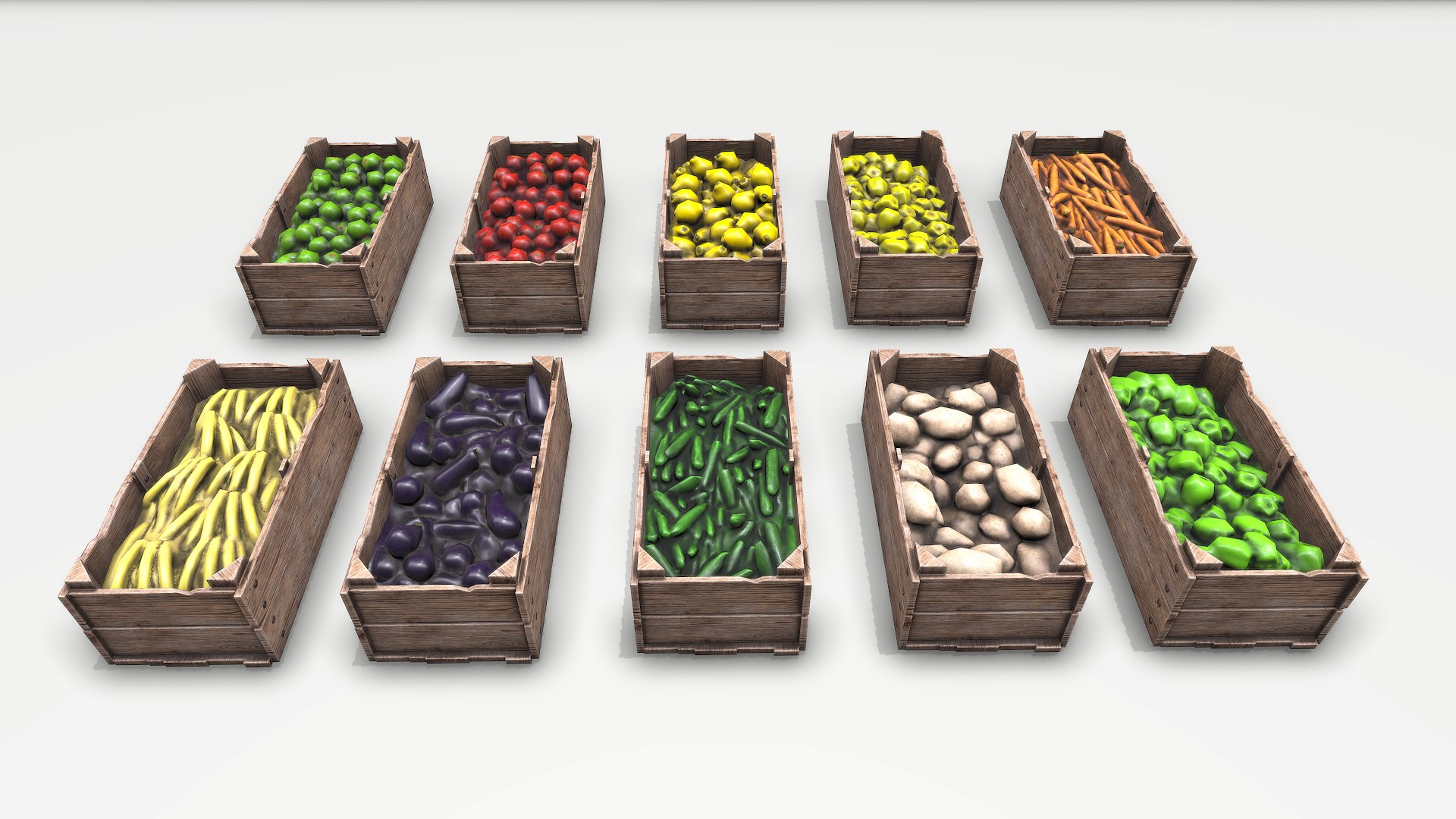 3D Low Poly Game Ready Fruits And Vegetables - TurboSquid 1993145