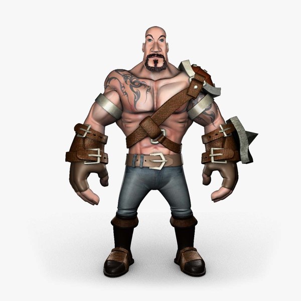 muscular warrior 3d model