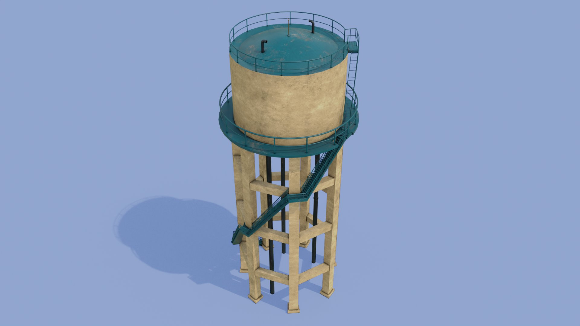Water Storage Tower Tank - Game Ready Asset 3D model - TurboSquid 1852759