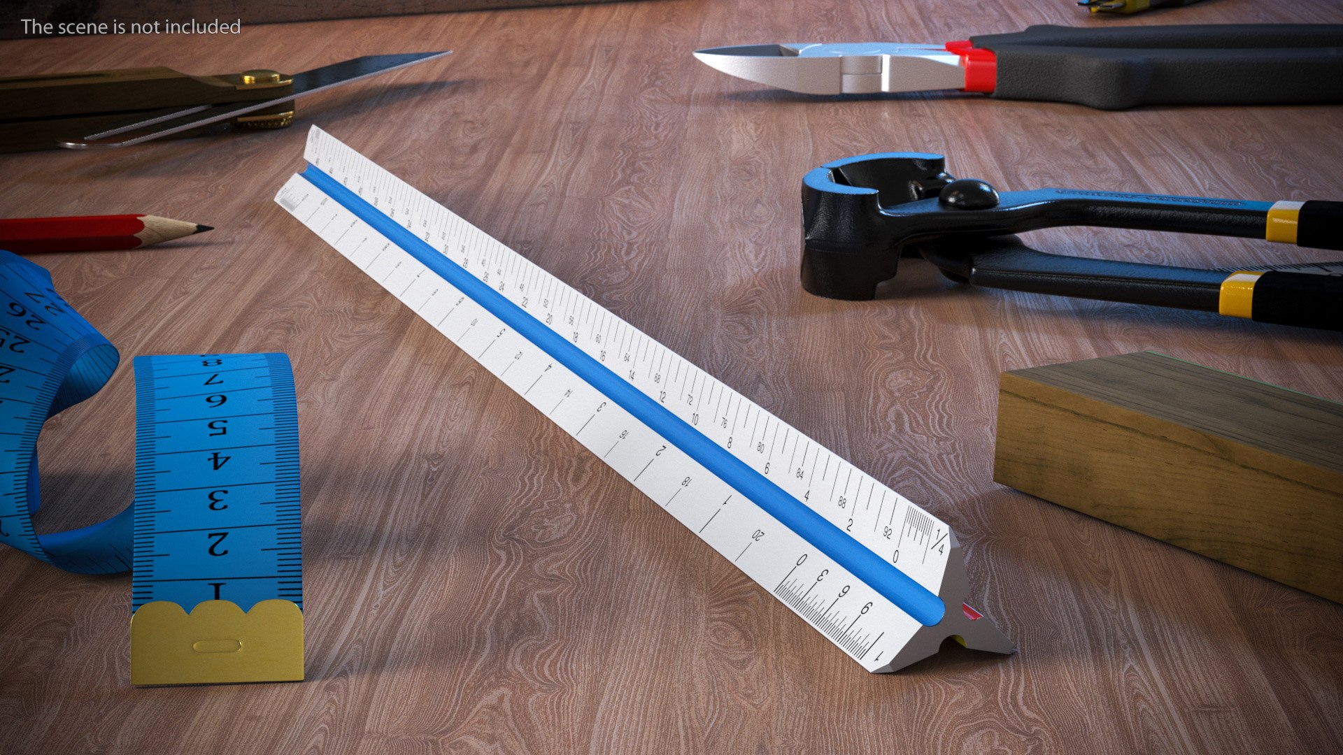 Technical Triangular Scale Ruler Model - TurboSquid 2360020