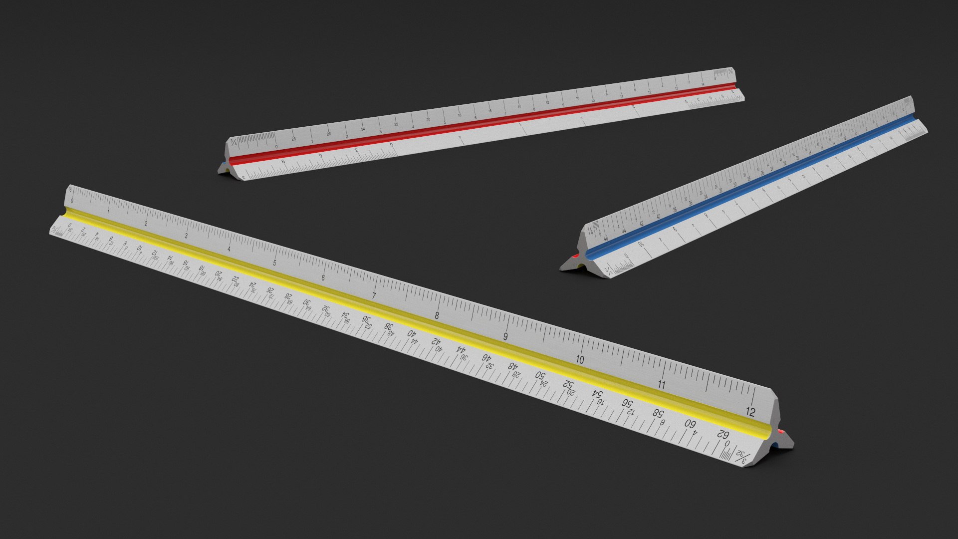Technical Triangular Scale Ruler Model - TurboSquid 2360020