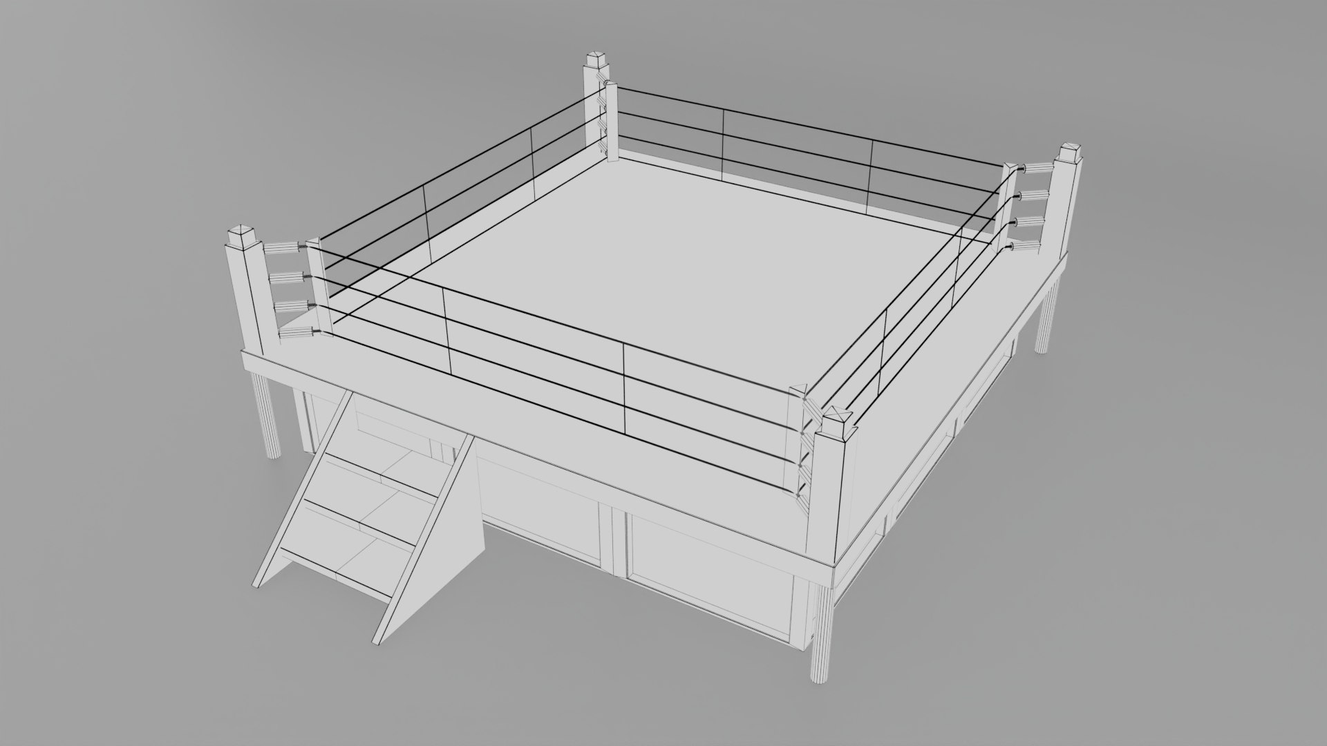 3Dmodel Boxingring Sportsarena Combatsports Boxingarena 3Drendering ...