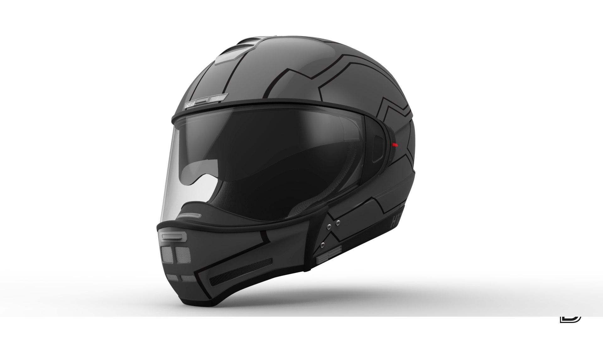 3D Grey Modular Helmet H12 Model - TurboSquid 1979450