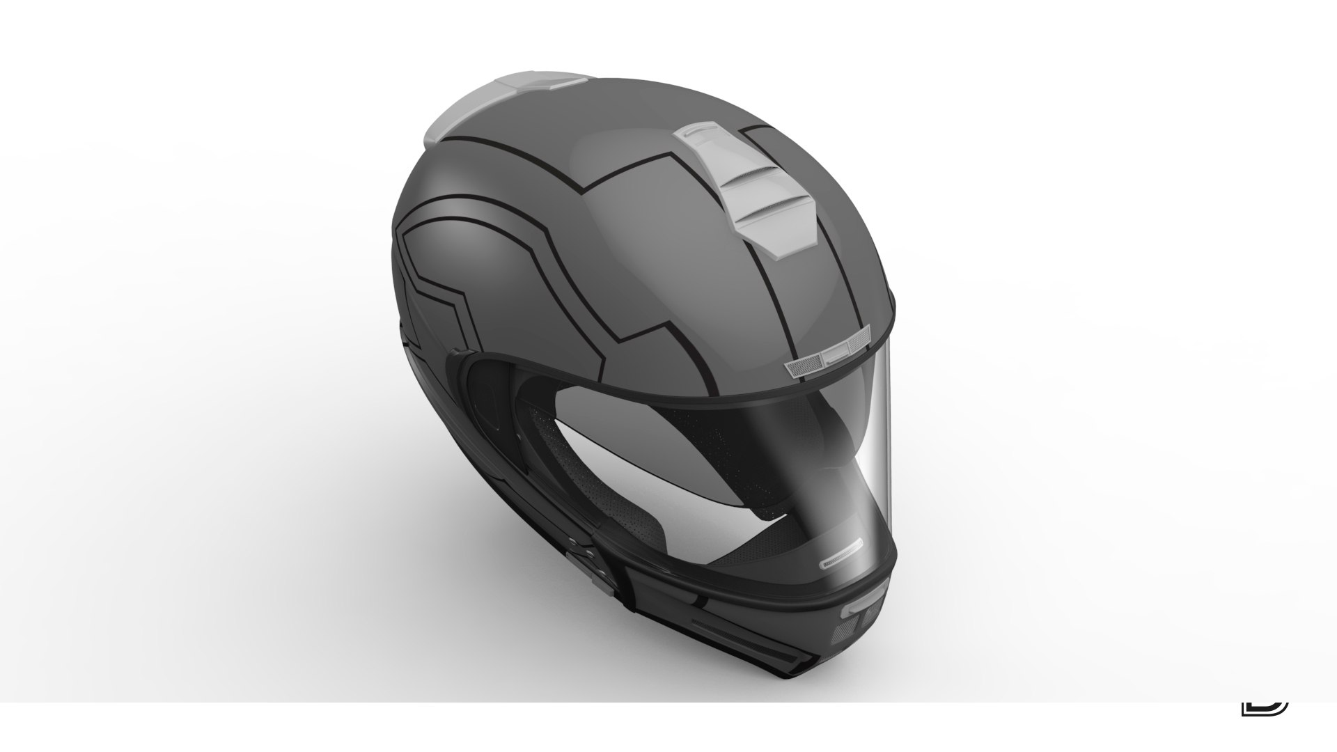 3D Grey Modular Helmet H12 Model - TurboSquid 1979450