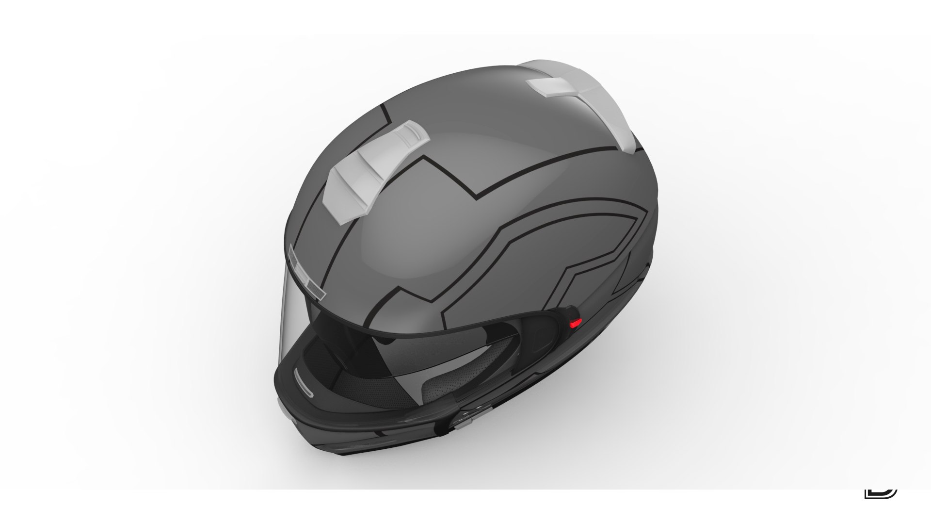 3D Grey Modular Helmet H12 Model - TurboSquid 1979450