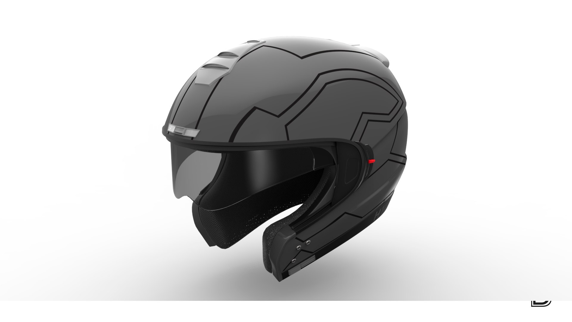 3D Grey Modular Helmet H12 Model - TurboSquid 1979450
