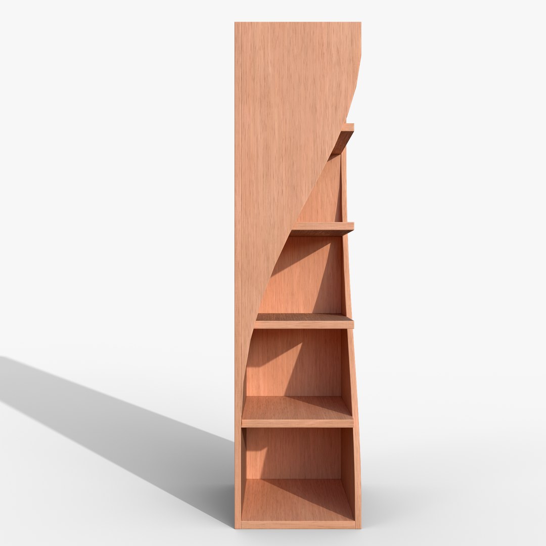 Rounded Bookshelf 3D Model - TurboSquid 2083252