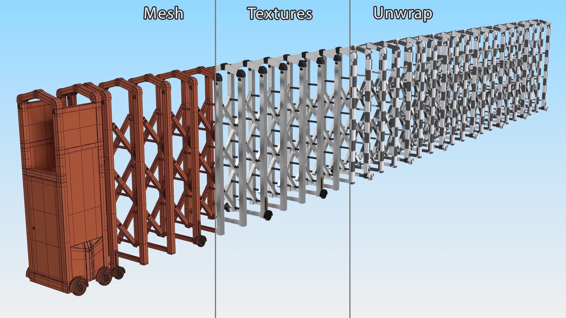 Electric Sliding Retractable Gate 3D Model - TurboSquid 2206600