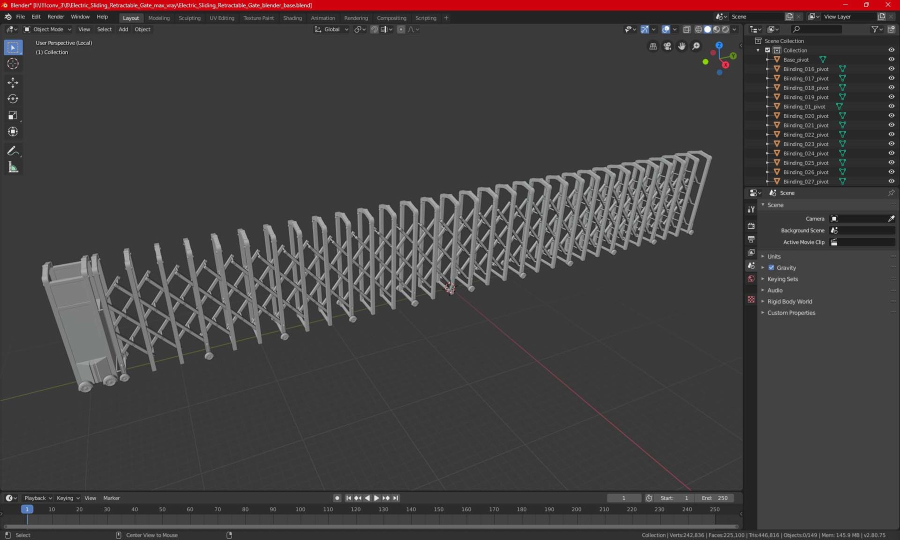 Electric Sliding Retractable Gate 3D Model - TurboSquid 2206600