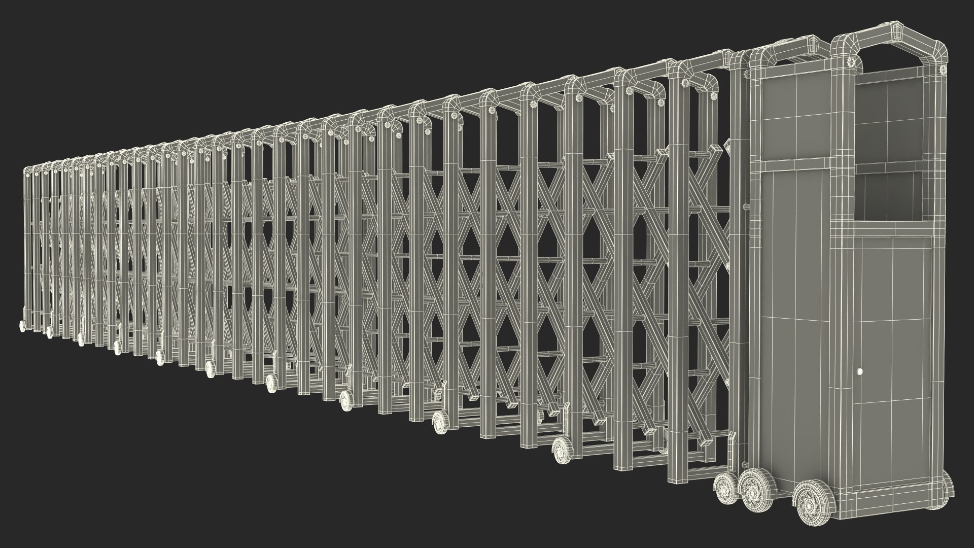Electric Sliding Retractable Gate 3D Model - TurboSquid 2206600