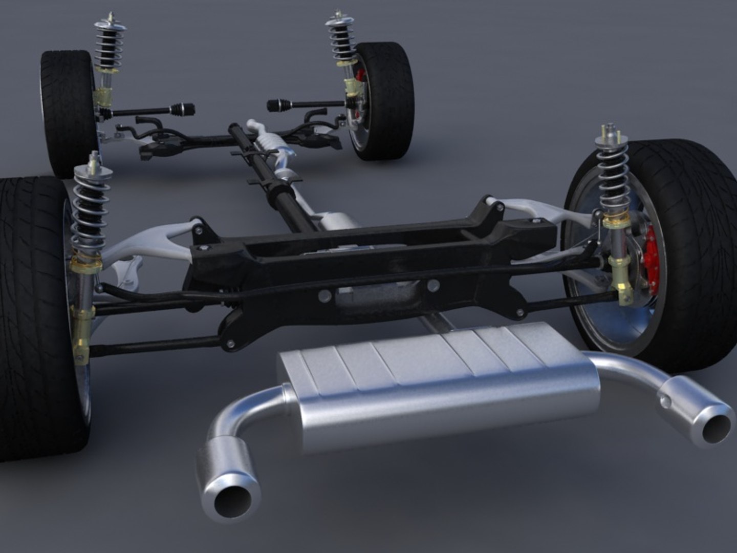 Suspension Mitsubishi Evo X 3d Model