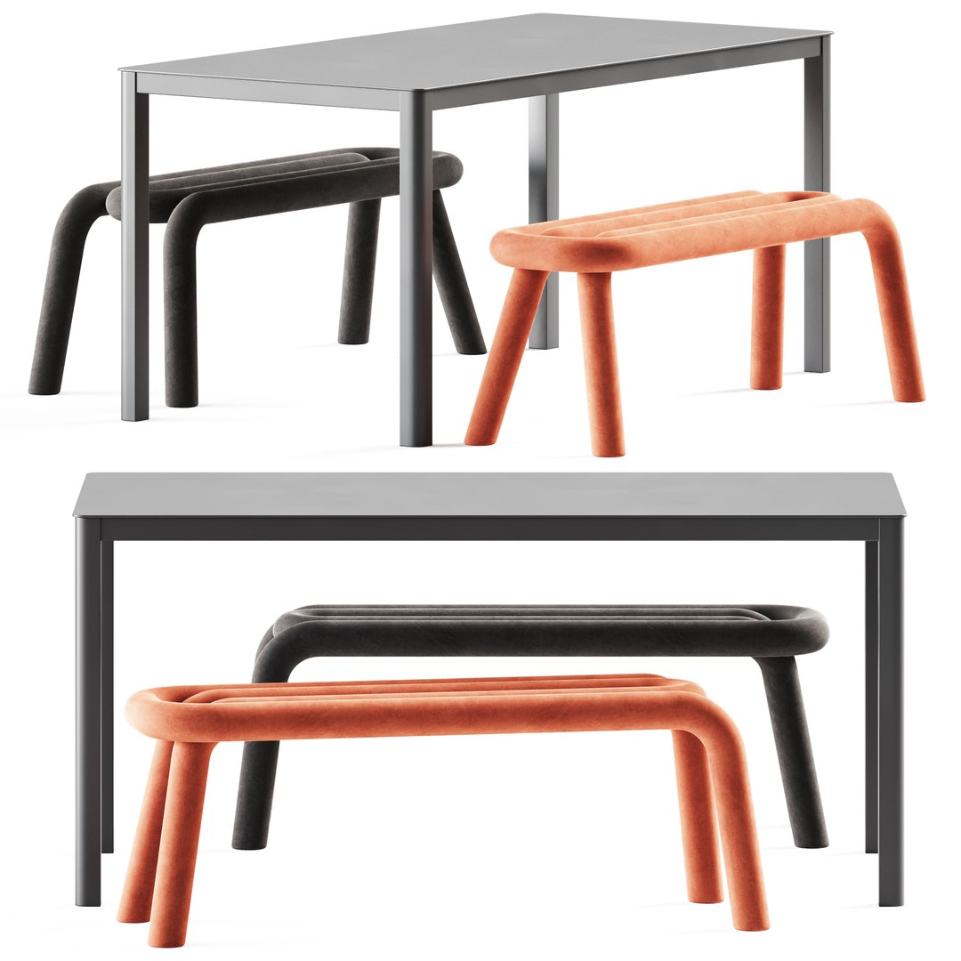3D La Table By Arrmet And Bench Bold By Moustache - TurboSquid 2056307
