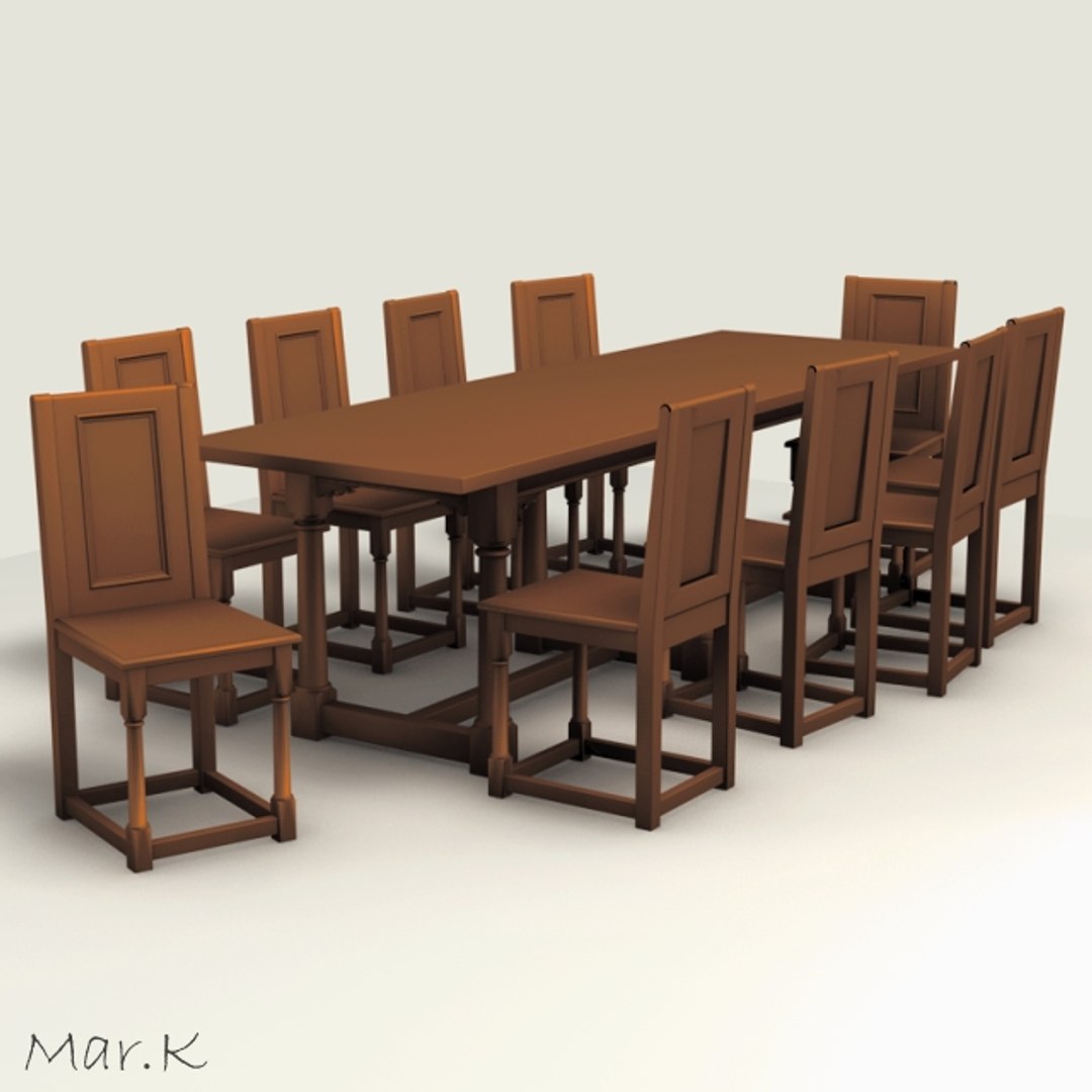 3d Dining Table Chairs Model