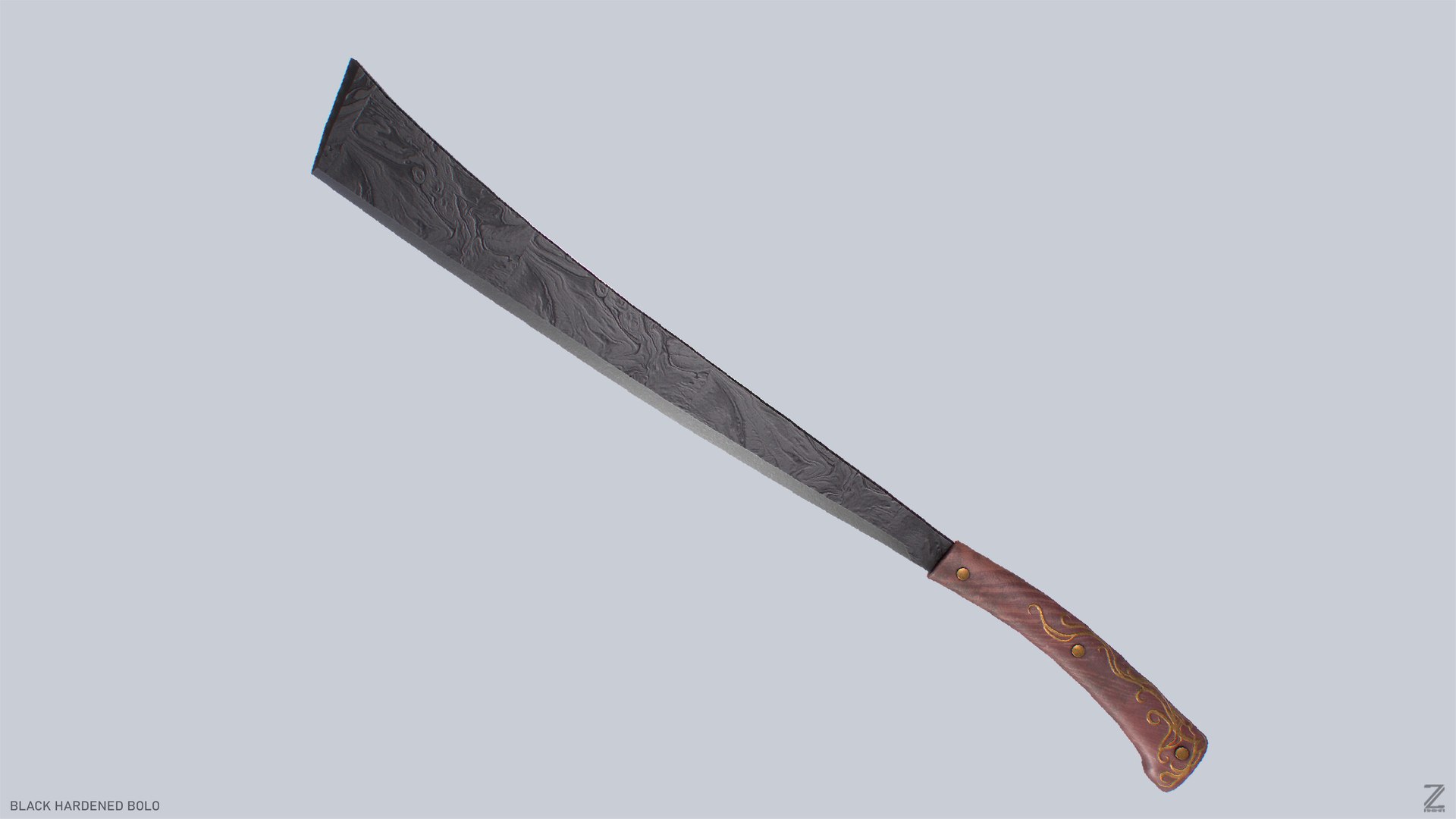 3D Black Hardened Bolo Model - TurboSquid 2234795