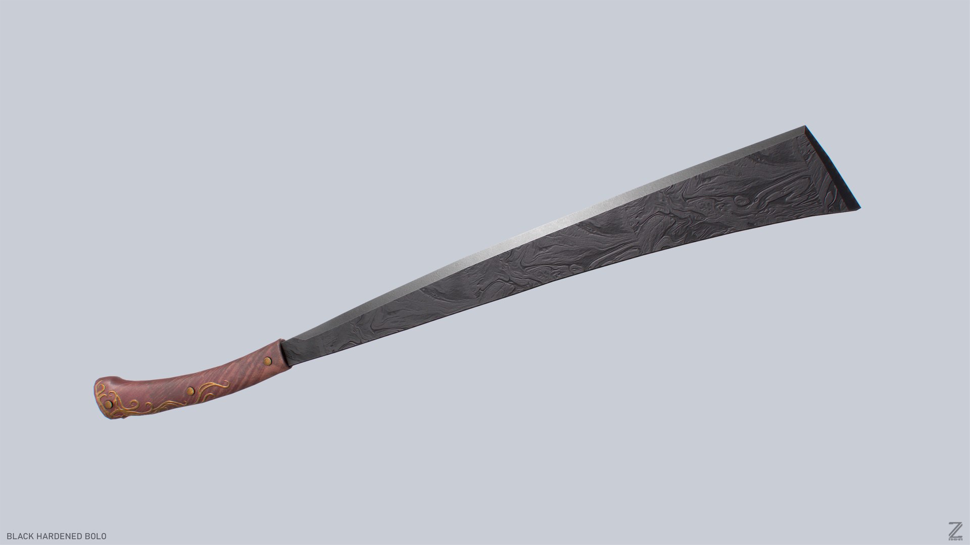 3D Black Hardened Bolo Model - TurboSquid 2234795