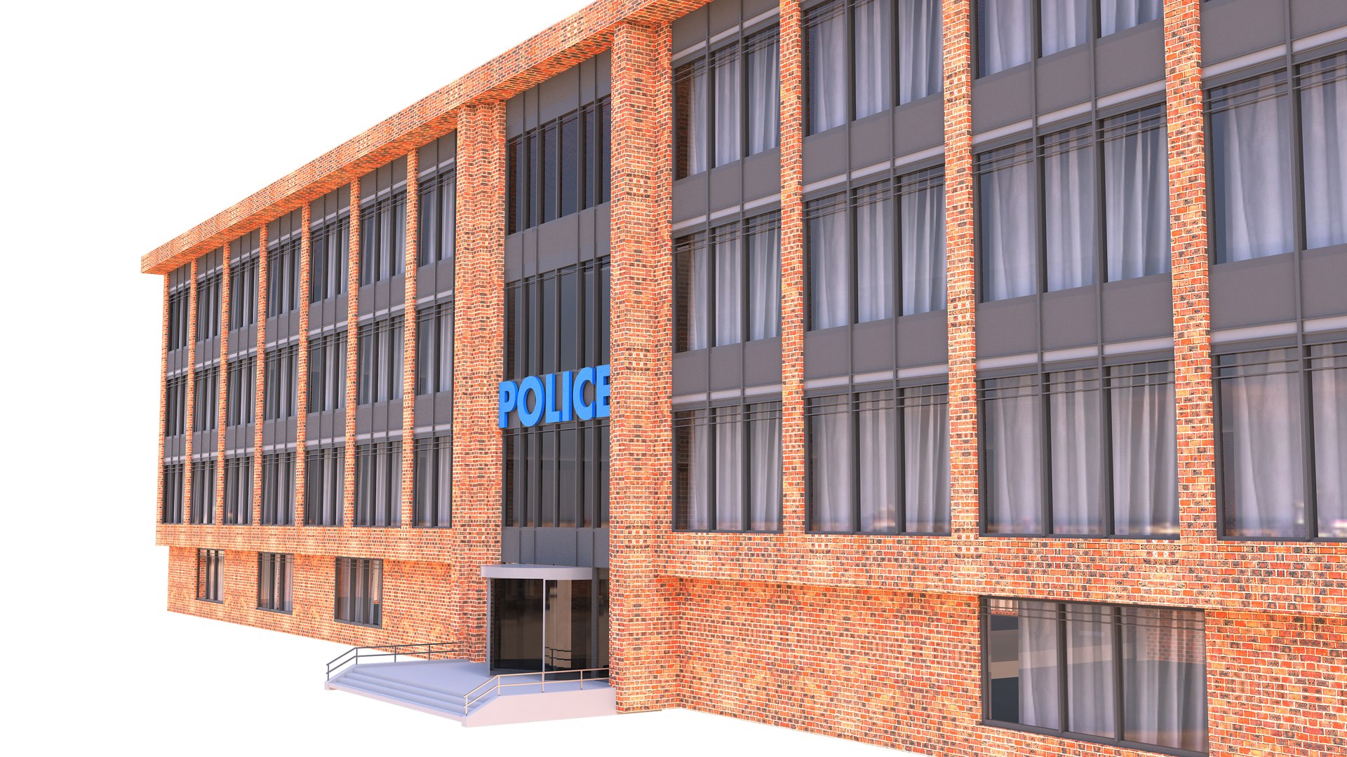 3D Police Station Building - TurboSquid 1574238
