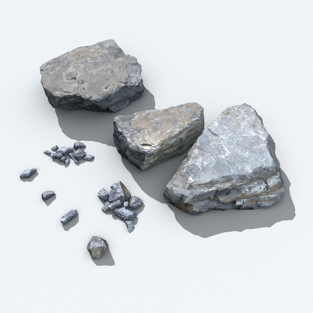 3d model scanned rocks real time