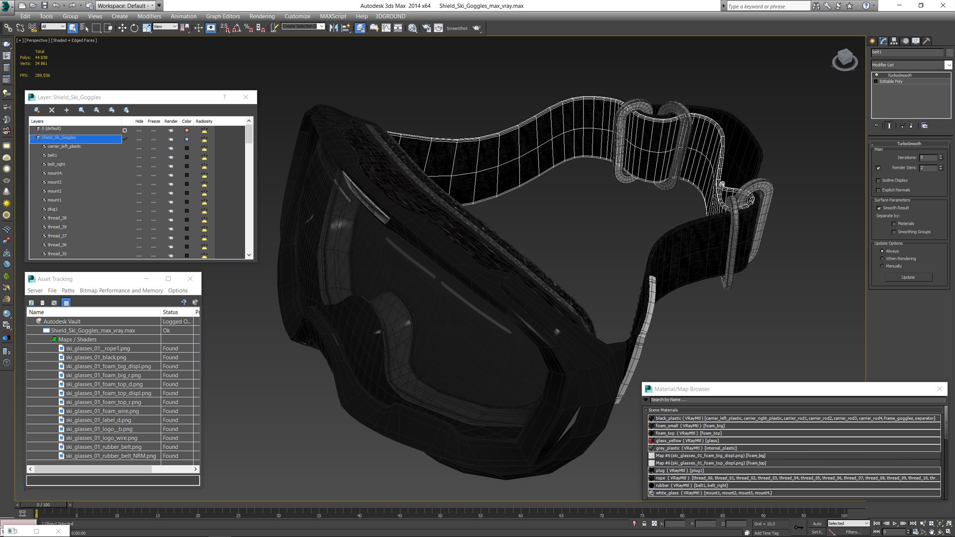 3D Shield Ski Goggles - TurboSquid 2214664