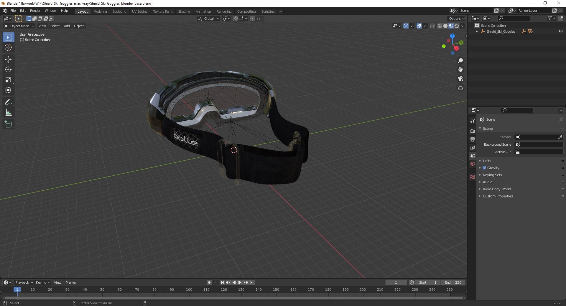3D Shield Ski Goggles - TurboSquid 2214664