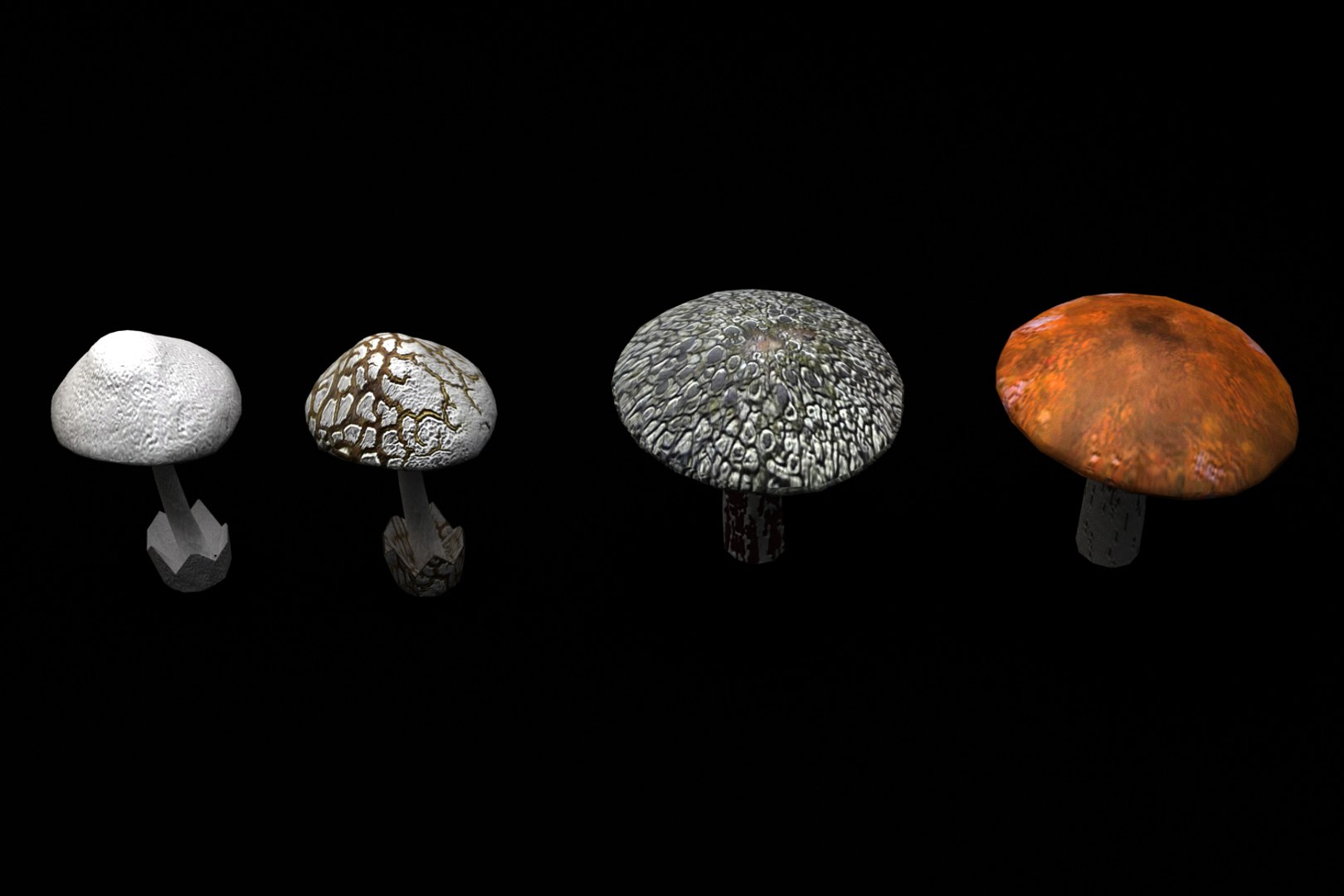 3D Mushrooms Set Fungus - TurboSquid 1391178