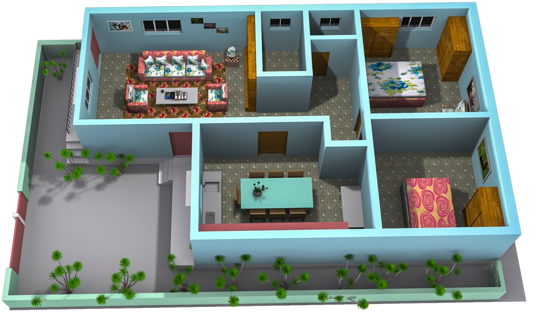 3D architecture scene houses - TurboSquid 1221186