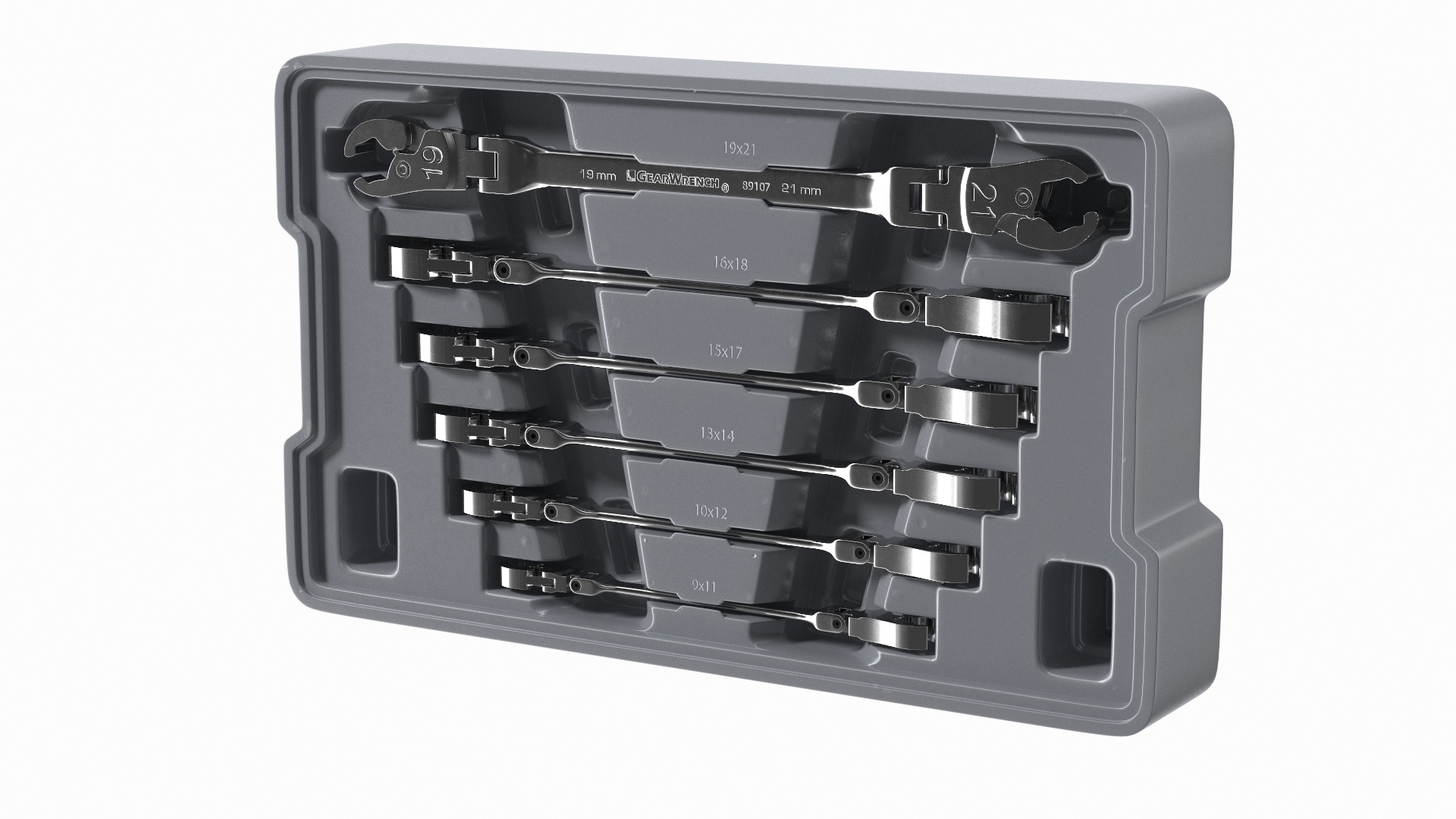 3D Model Ratcheting Flex Flare Nut Wrench Set - TurboSquid 1966189