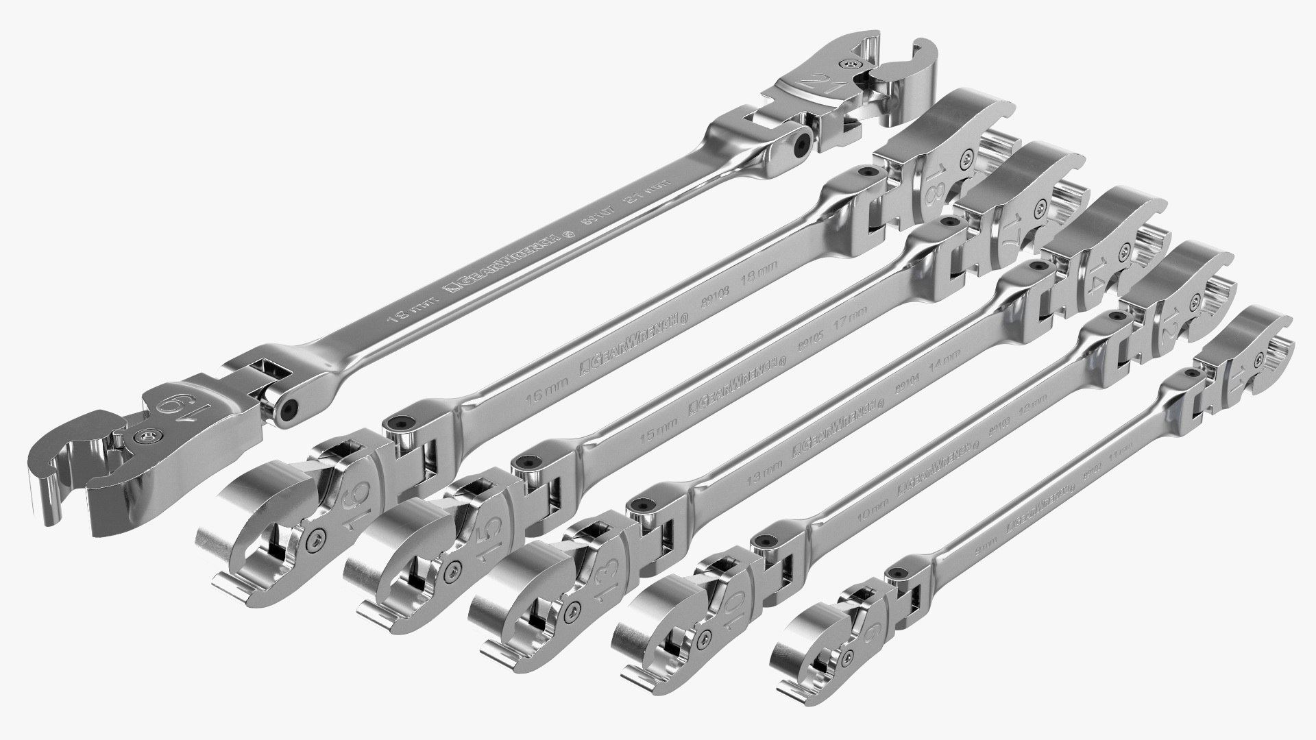 3D model Ratcheting Flex Flare Nut Wrench Set - TurboSquid 1966189