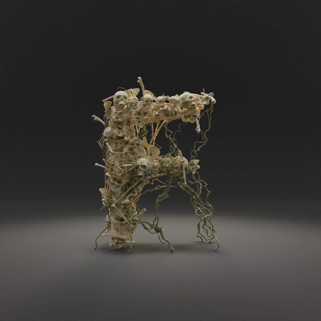 3D letter f bones skeleton - TurboSquid 1546115