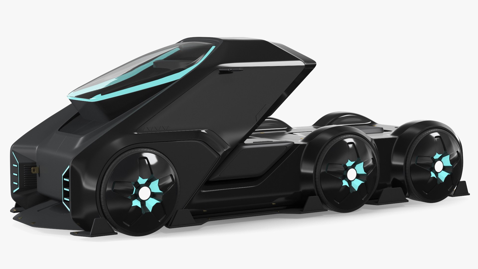 3D Science Fiction Truck Black - TurboSquid 2174290