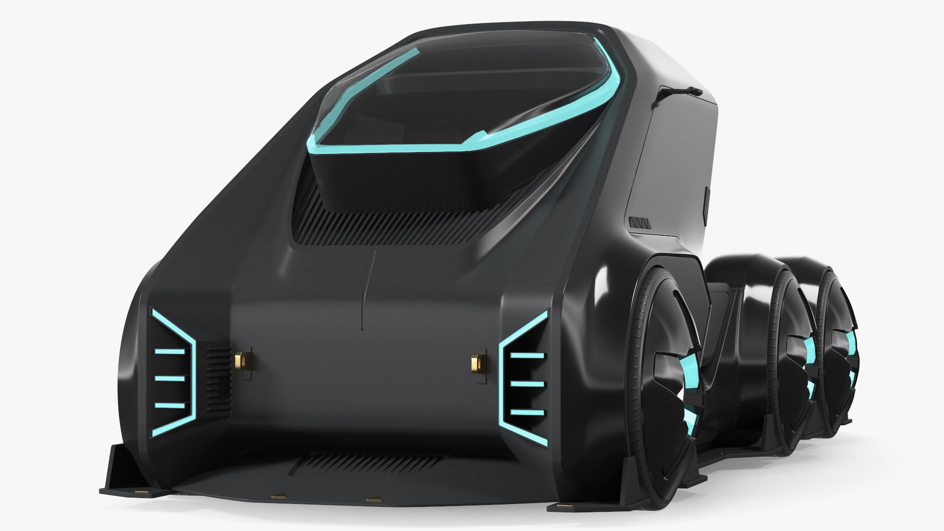 3D Science Fiction Truck Black - TurboSquid 2174290