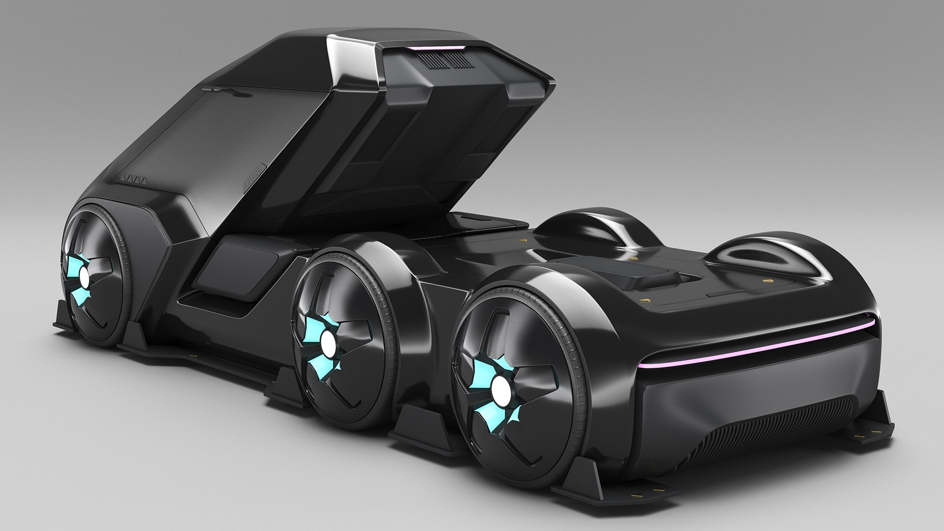 3D Science Fiction Truck Black - TurboSquid 2174290