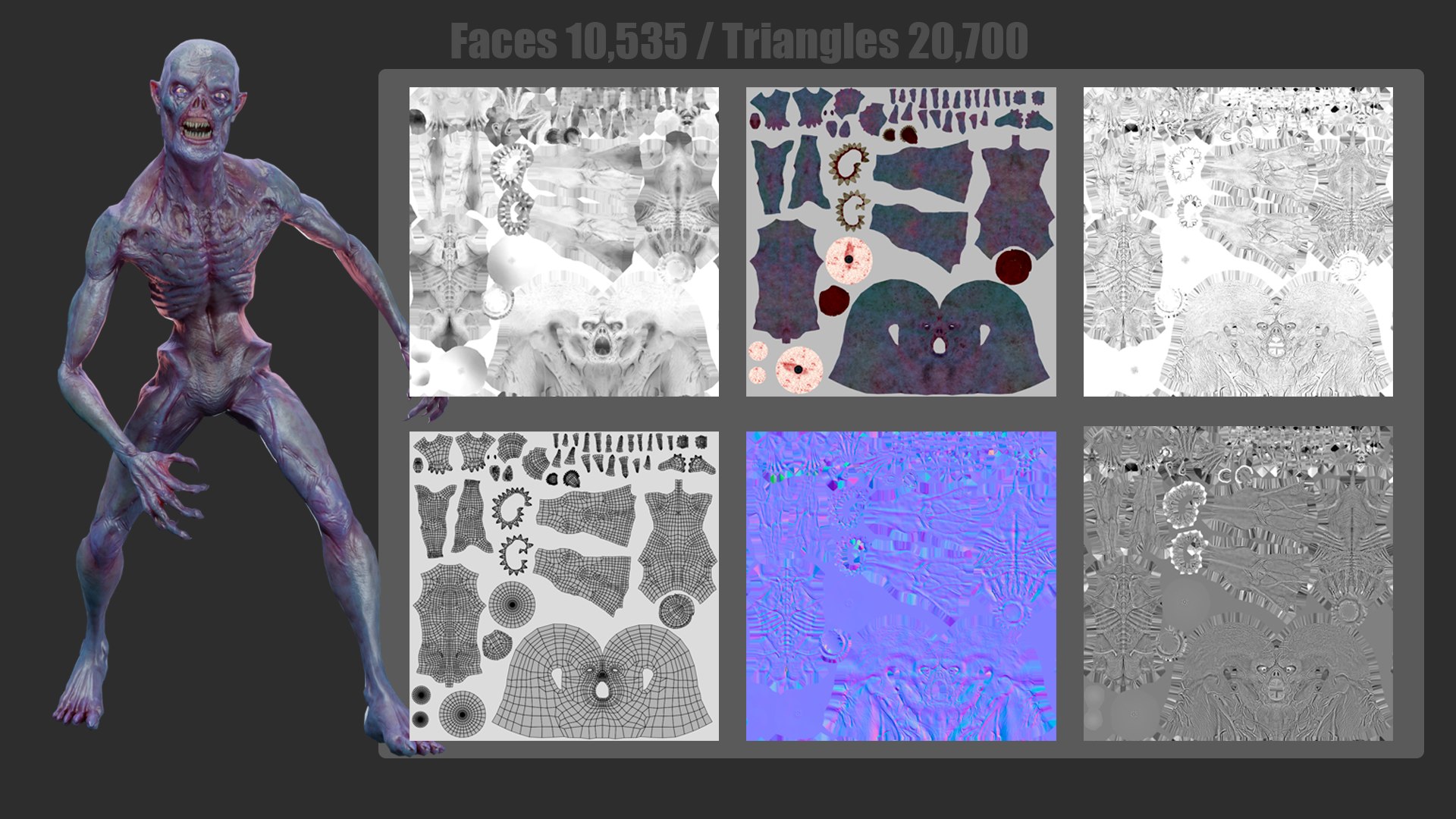 3D Ghoul Monster -Low Poly - Game Ready - Rigged - TurboSquid 2046624