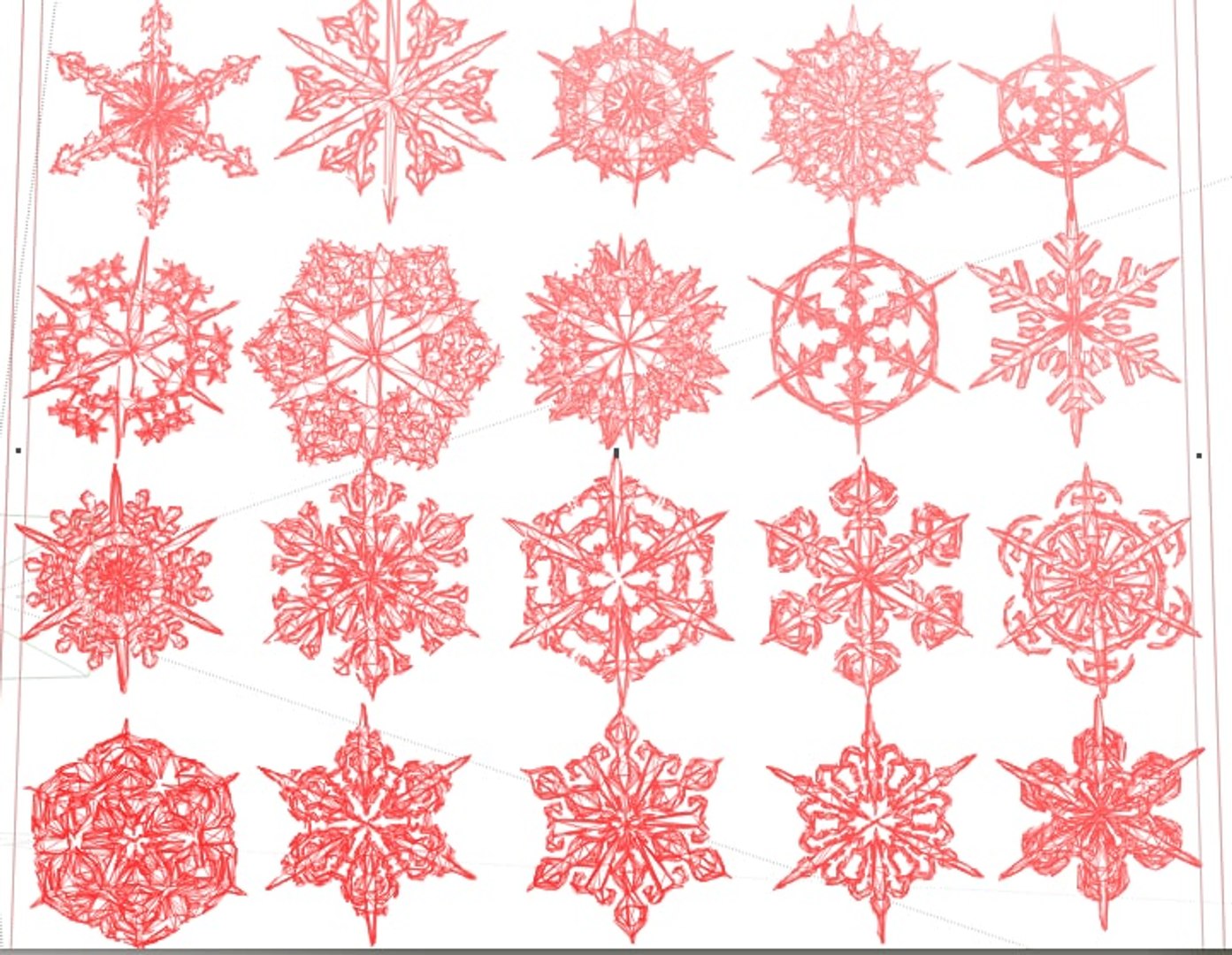 Holiday 20 Snowflakes 3d Dxf
