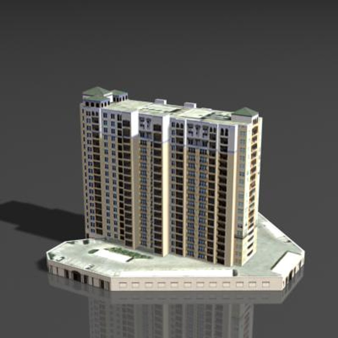 Building Hotel 3d Model
