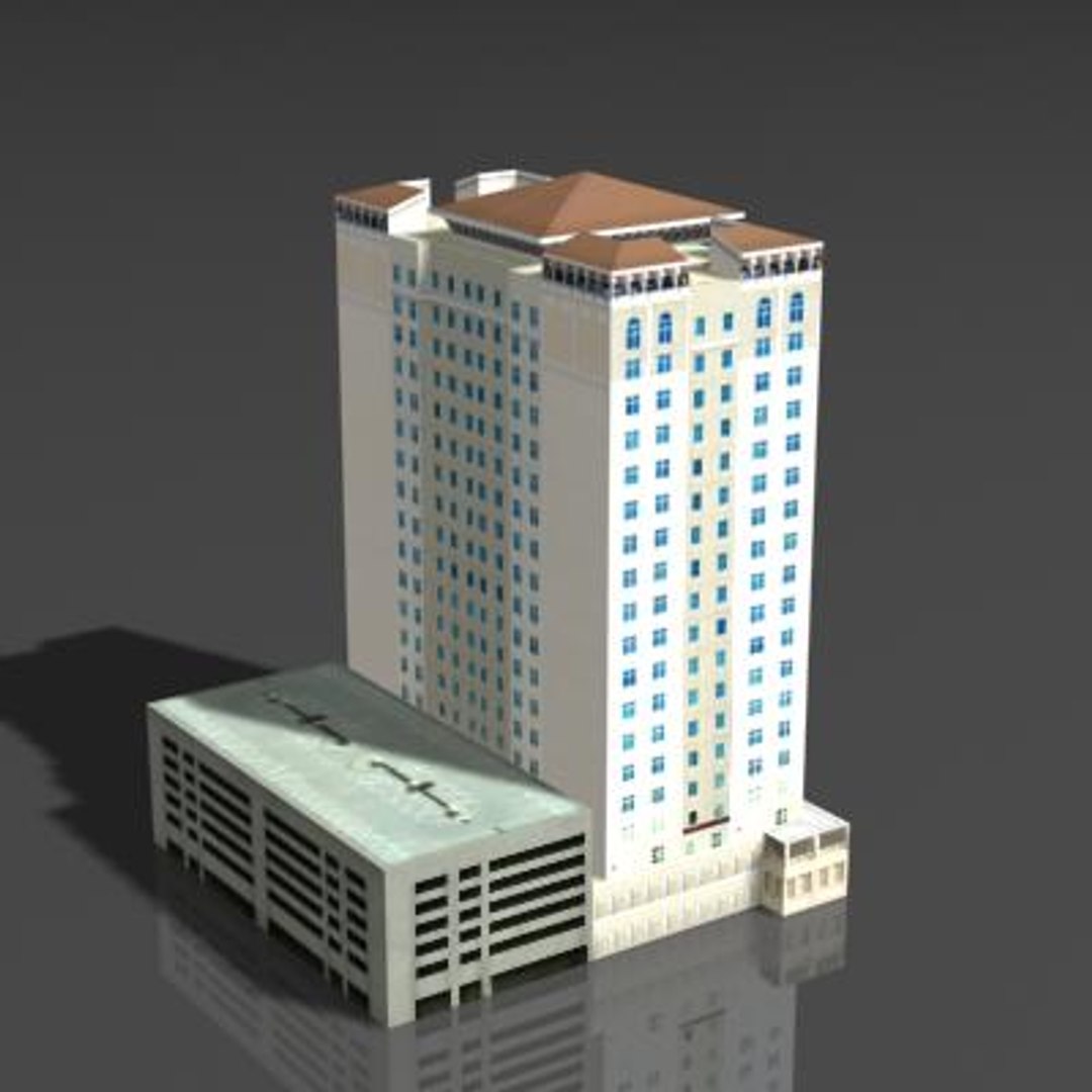 Building Hotel 3d Model