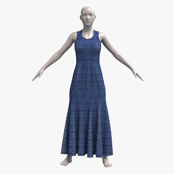 3D model Female Dress 008 Material 11 Mannequin 01 Pose 01 PBR 4K ...