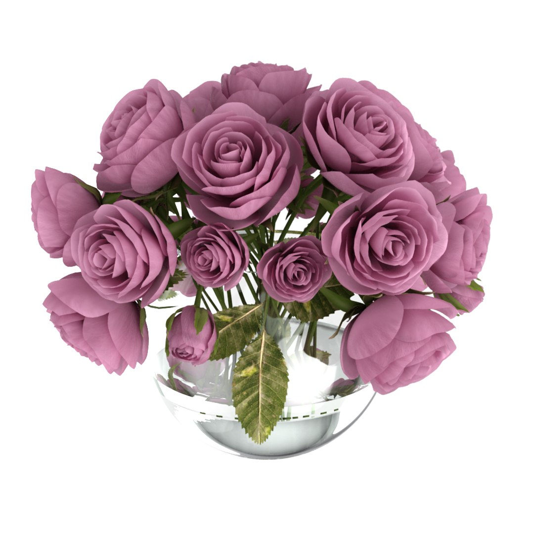 Roses glass bowl 3D model - TurboSquid 1191405