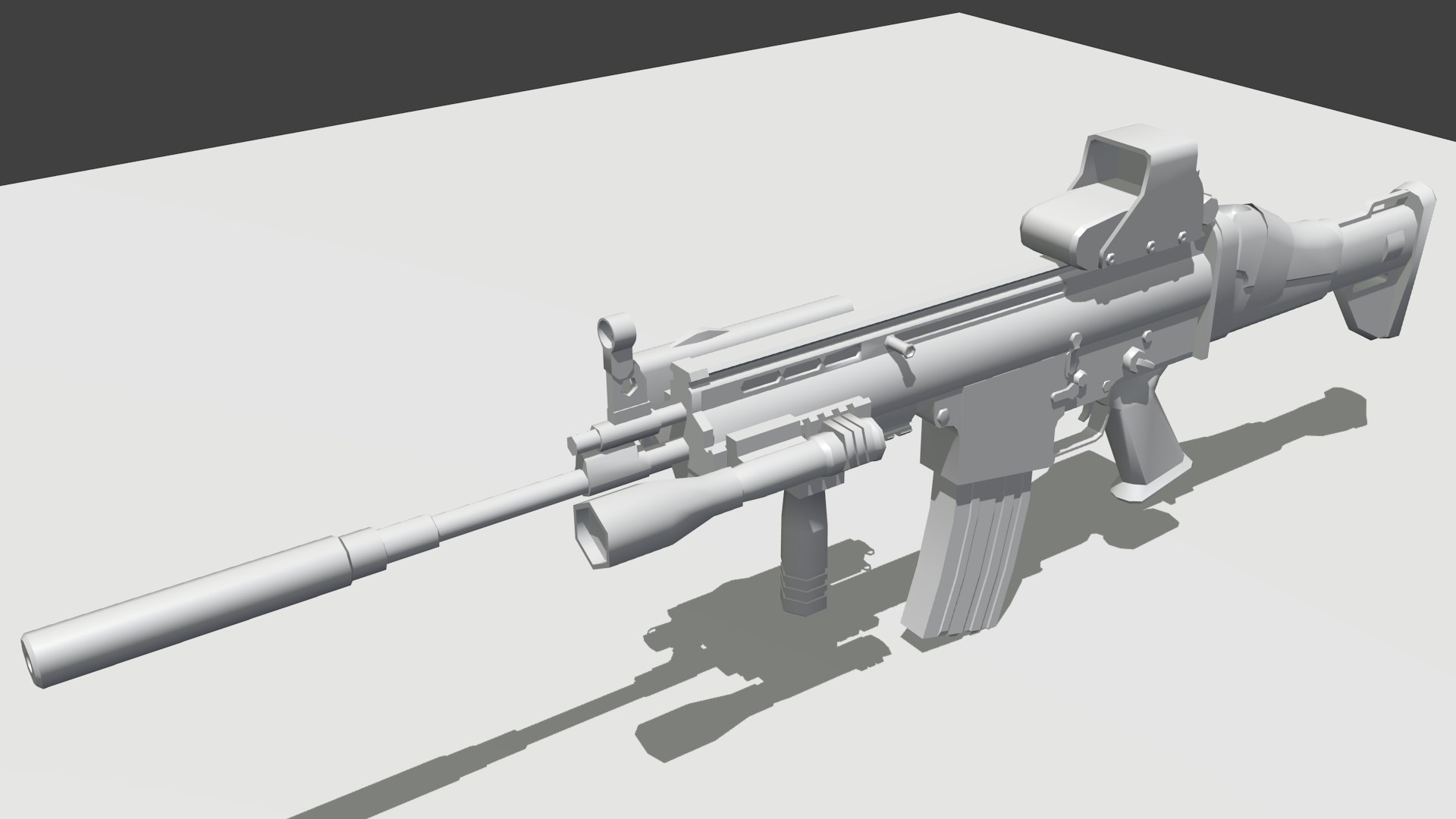 Scar-l Rifle Gun 3d Model
