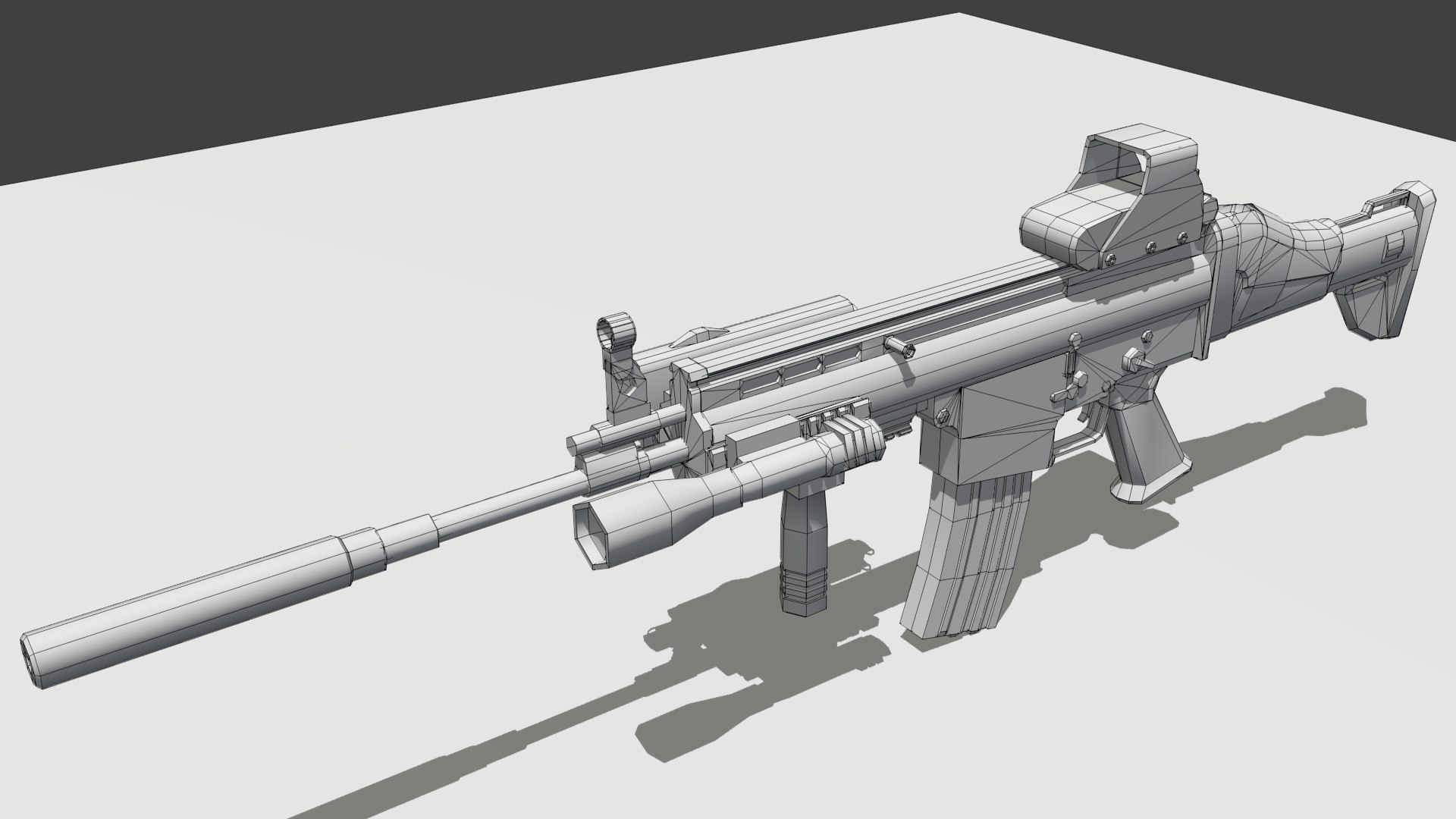Scar-l Rifle Gun 3d Model