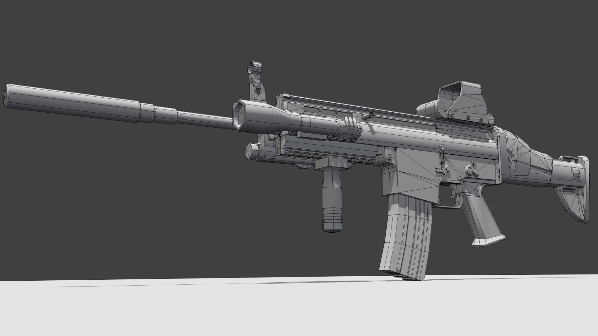 Scar-l Rifle Gun 3d Model
