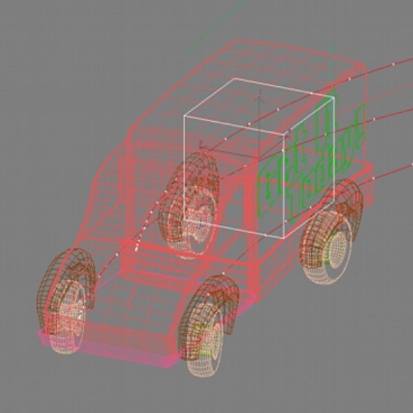 stylized delivery truck 3d model