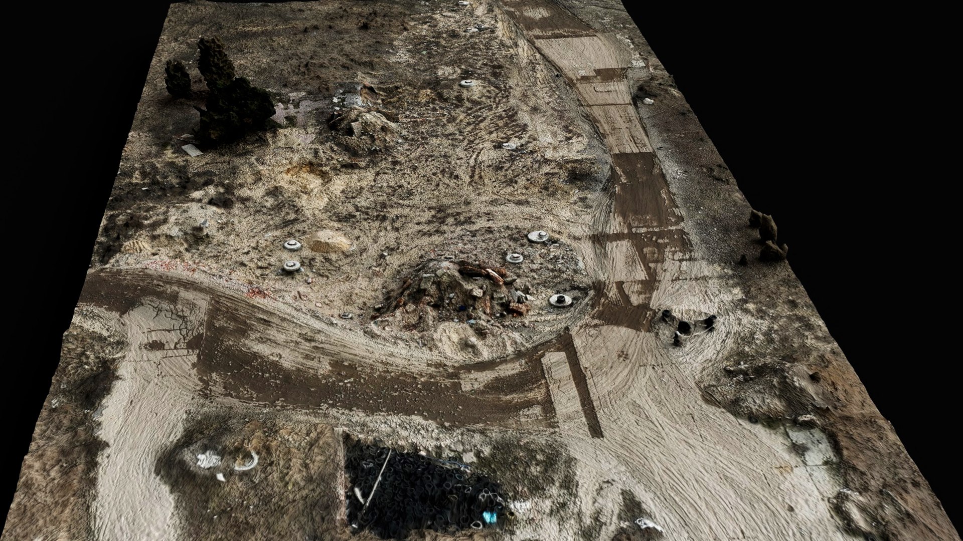 Construction Site Terrain Road Debris Area 150m Photogrammetry 3D Model ...