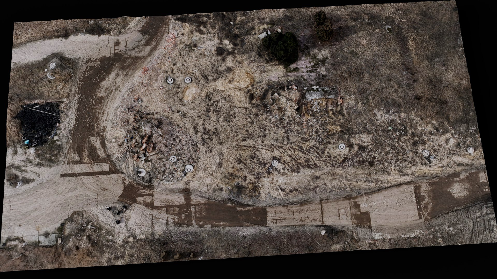 Construction Site Terrain Road Debris Area 150m Photogrammetry 3D Model ...