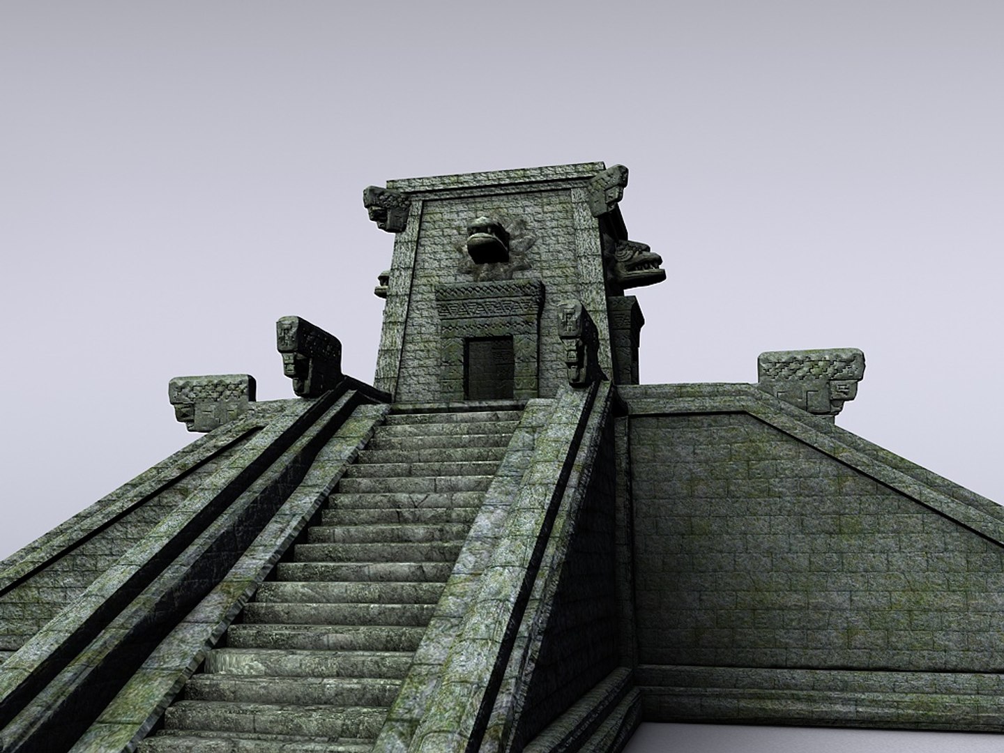 3d Aztec Temple Stairs Model