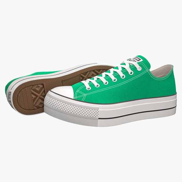 modelo 3d Chuck Taylor All Star Lift Platform Low Top Green ...