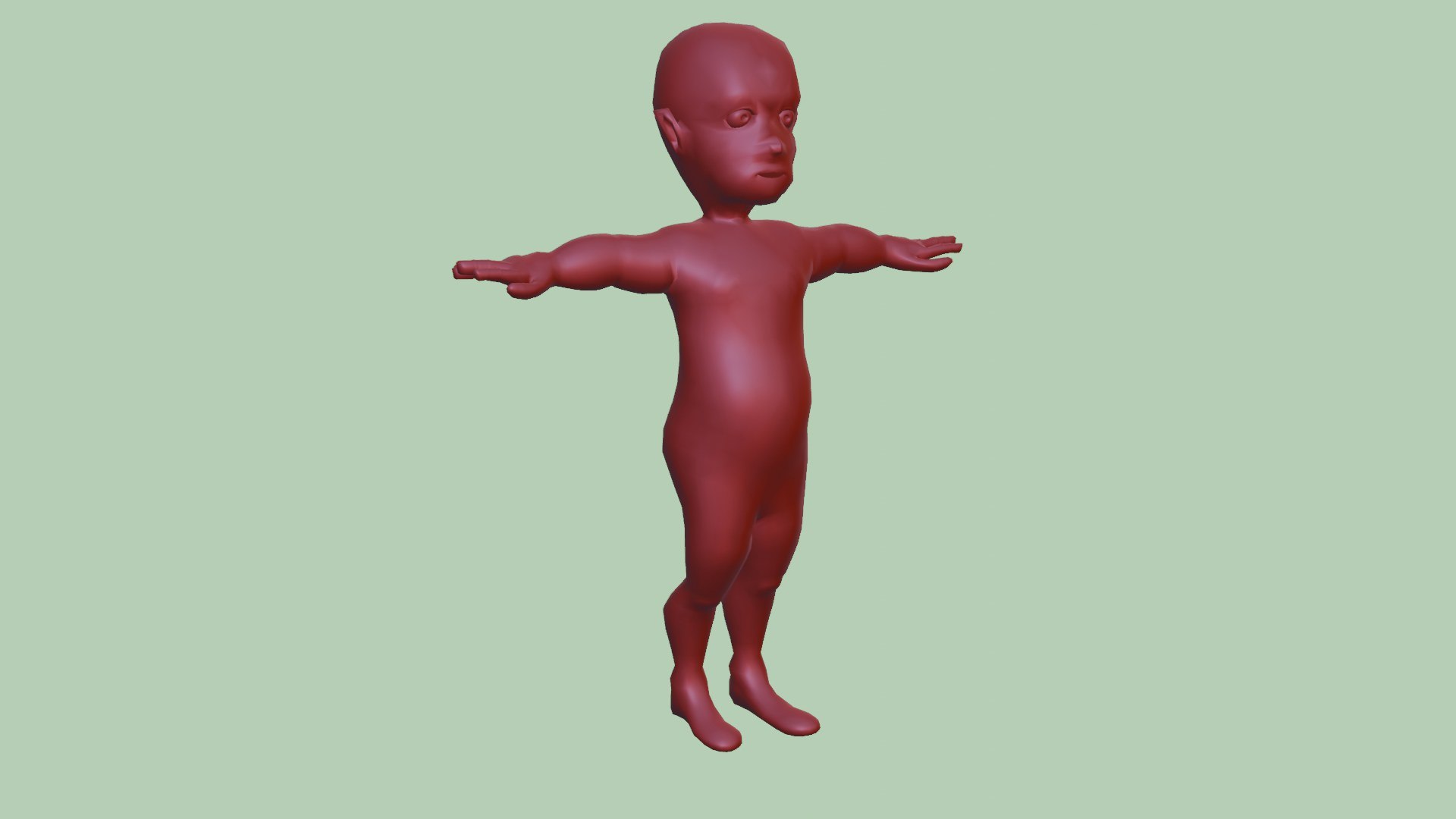 Baby Child Base Mesh Mime Dwarf Cartoon Chibi Character 3D Model ...