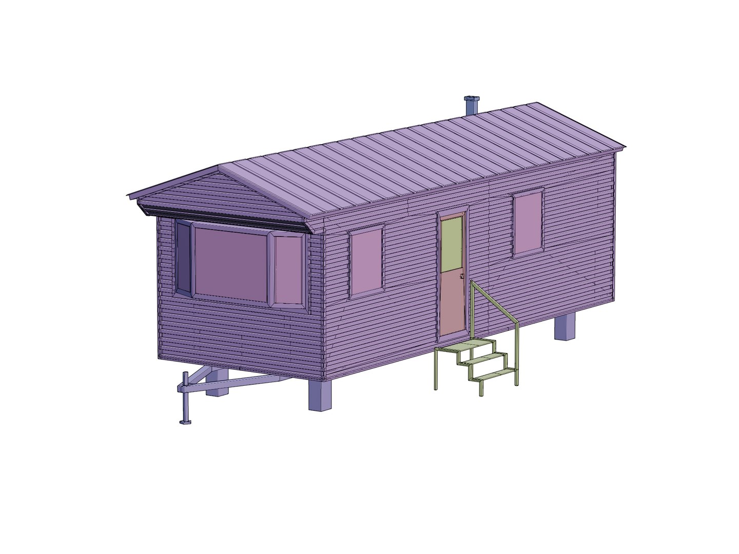 Mobile Home Trailer House 3D Model - TurboSquid 2042908
